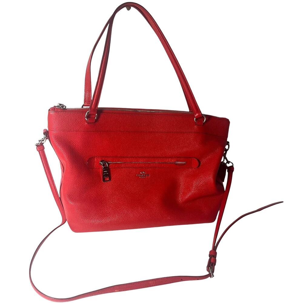 Coach Tyler Tote Pebble Leather In Cherry Red (F54687… - Gem
